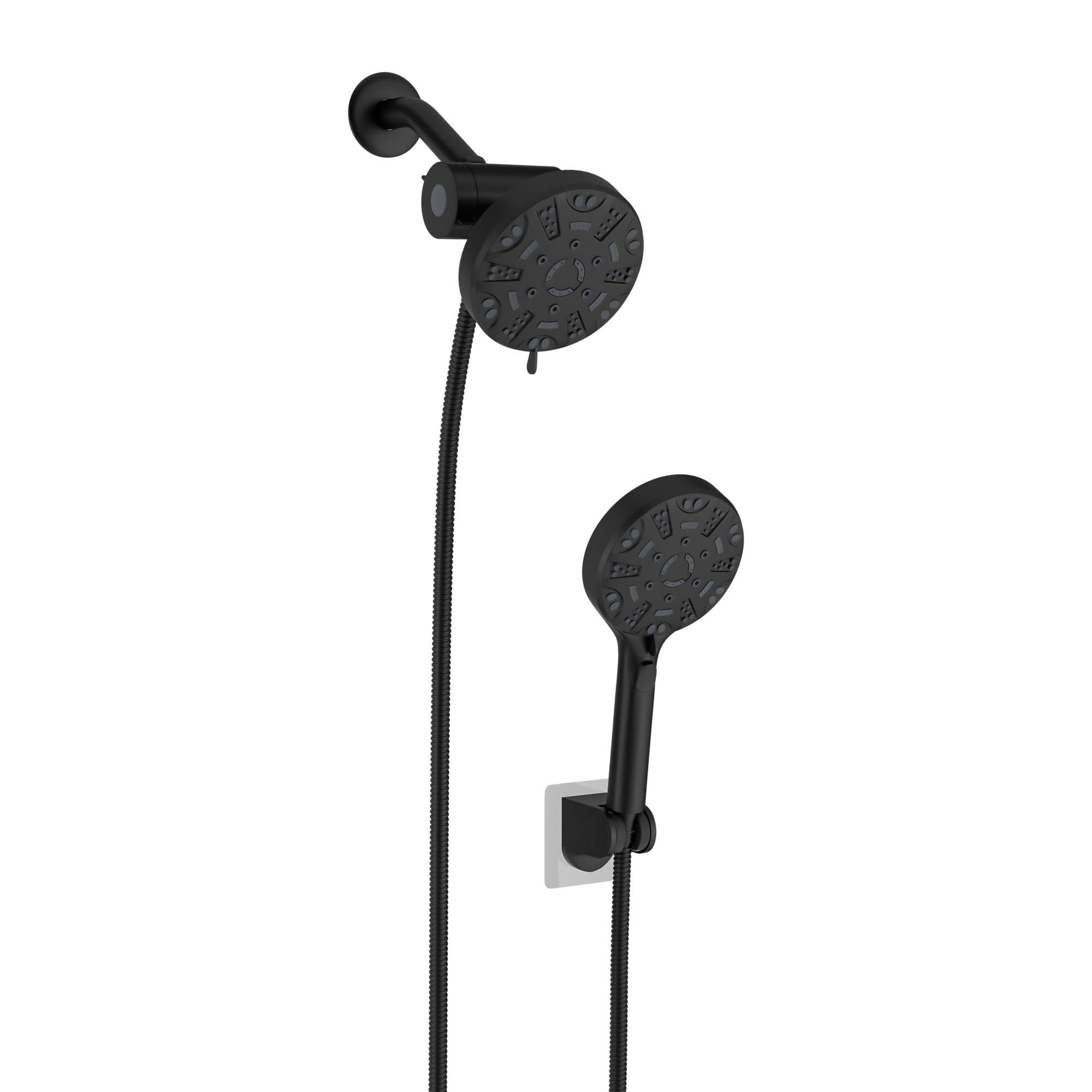 8-Mode Shower Head Set Black Rain Shower Head and Handheld Shower with ...