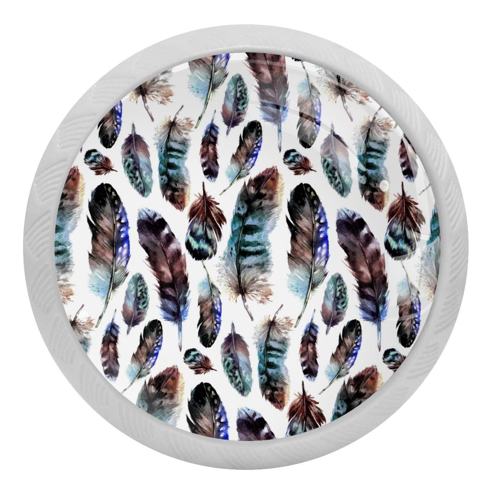 4PCS Round Colored Feather Cabinet Fluorescence Knob Glowing in the ...