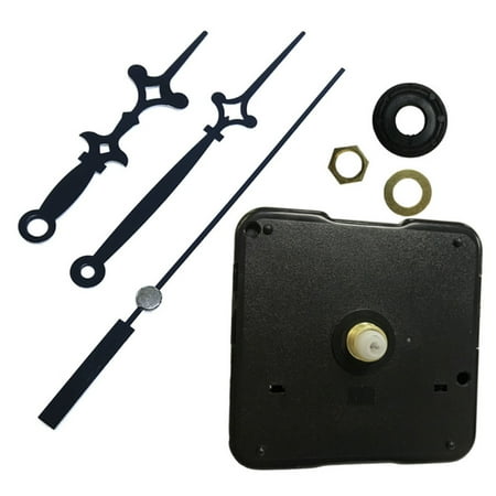Black Quartz Hand Clock Movement Motor Mechanism Hands & Fittings DIY ...