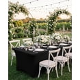 Black Spandex Tablecloths 2 Pack 6FT Fitted Stretch Covers for ...