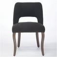 Black Fabric Dining Chairs Set of 2, Curved Back Kitchen Chairs with ...