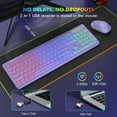 Wireless Keyboard and Mouse Combo - RGB Backlit, Rechargeable & Light ...