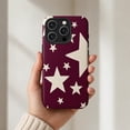 Burgundy Red Star Tough Phone Case for iPhone 17 16 15 14 13 12 11, Off ...