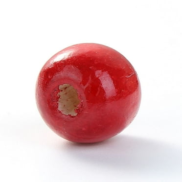 500 Dark Red Round Wood Beads Bulk 10mm x 9mm with 3.1mm Hole - Walmart.com