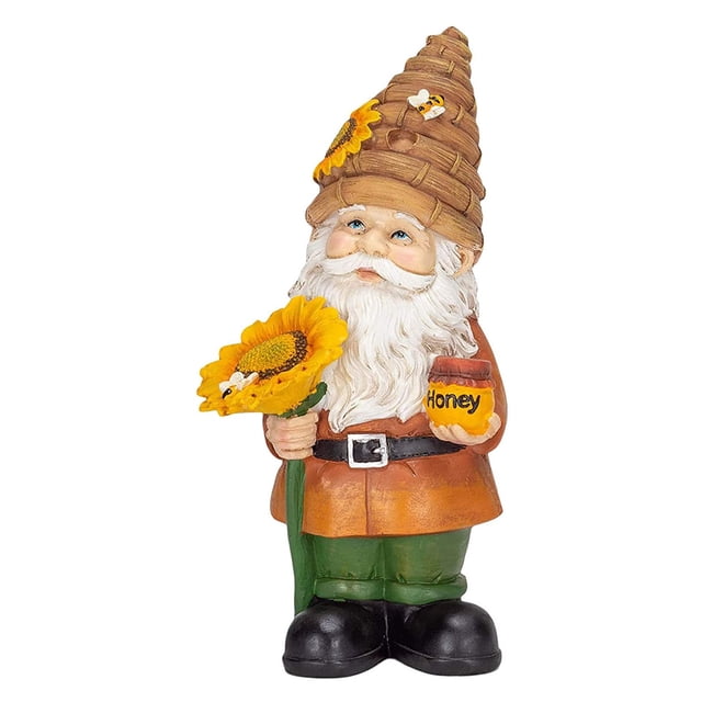 Pompotops Beehive Garden Gnome Figurine, Bright Yellow and Tan ...