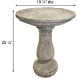 Solid Rock Stoneworks Oval 2 Piece Birdbath - 24" Tall - Pre-Aged - Walmart.com