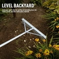 Colwelt 24'' Aluminum Landscape Rake, 68'' Handle, Lightweight, Durable ...
