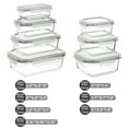 7pcs Glass Storage Container Set with Lids, Vtopmart Meal Prep ...