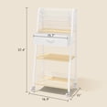 3 Tier Rolling Metal Utility Cart with Storage Drawer and Wheels ...