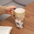 Topadorn Ceramic Mug Coffee Cups with Spill-Proof Lid Latte Mugs for ...