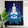 Black Background Blue Lotus Shower Curtain, Mystic Fantasy Art Floral ...