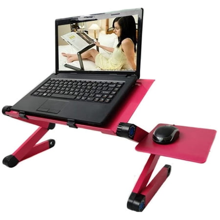 Portable Laptop Desk, Multi-Tasking Folding Lap Desk Stand Bed Tray with Mouse Pad Cooling Fan ...