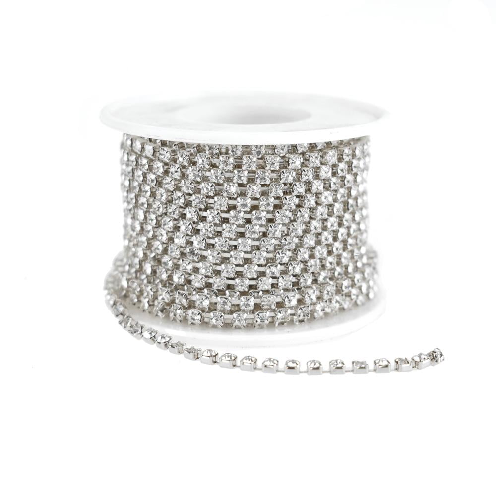 Diamond Rhinestone Single Link Roll, Silver, 3mm, 9-Yard - Walmart.com