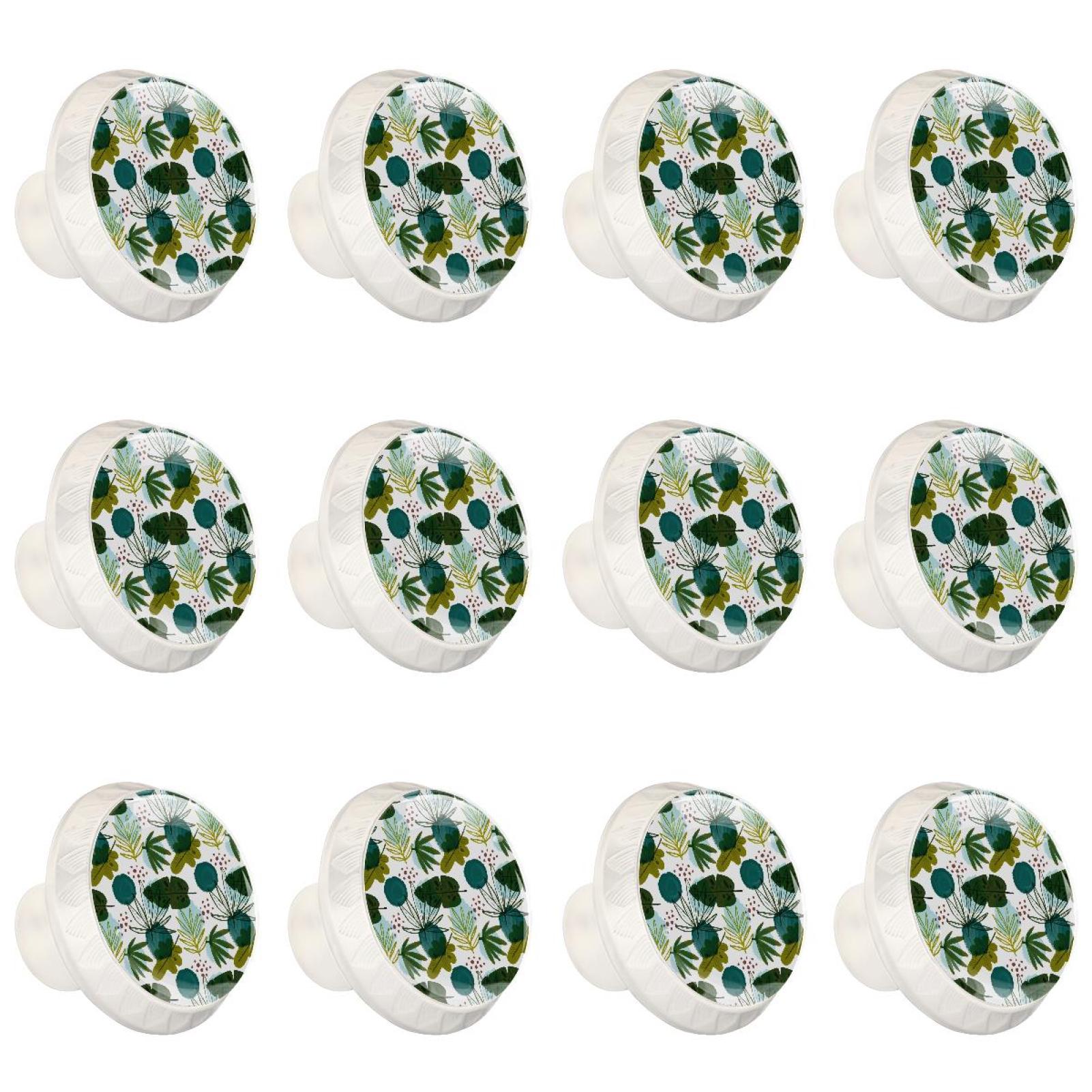 12 Pcs Plant Leaves Pattern Knobs for Kitchen Cabinet Cupboard Dresser ...