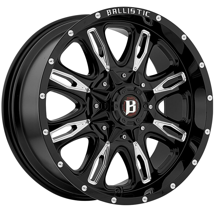 17" Gloss Black With Natural Accents 953 Scythe Wheel by Ballistic ...