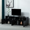 Modern Glossy TV Stand LED Entertainment Unit Console Media Table for ...