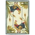 SAFAVIEH Chelsea Lanford Rooster Wool Area Rug, Ivory, 5'6" x 5'6 ...
