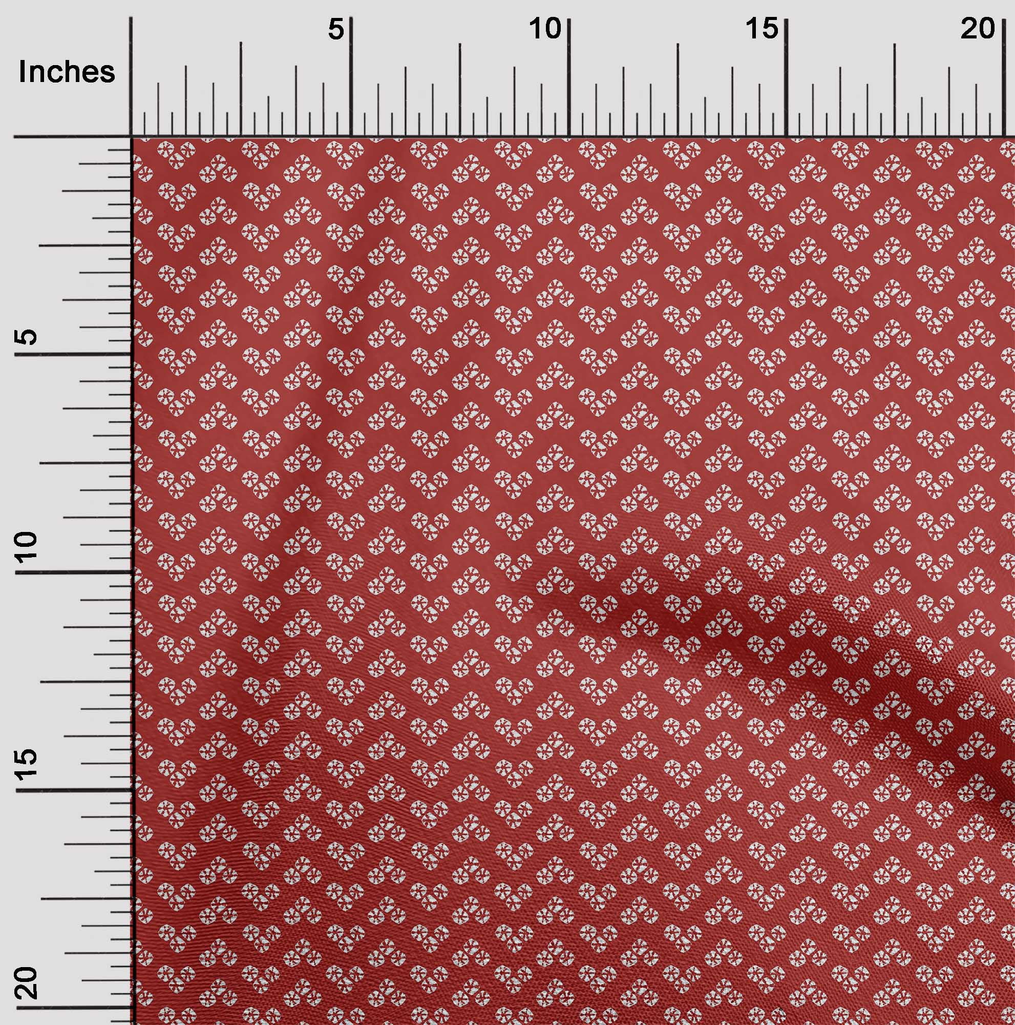 oneOone Cotton Flex Red Fabric Chevron Bandhani Sewing Fabric By The ...