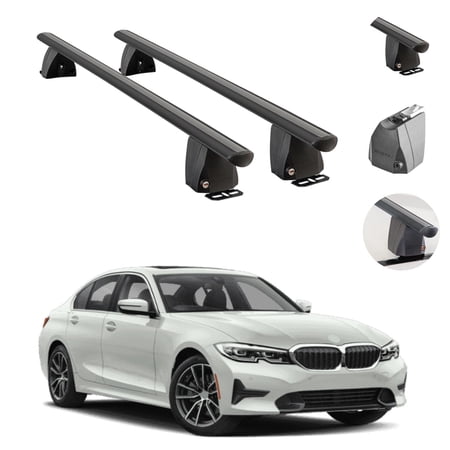 Fits BMW 3 Series Sedan 2019-2022 Fixed Point Roof Rack Rail Cross Bar ...