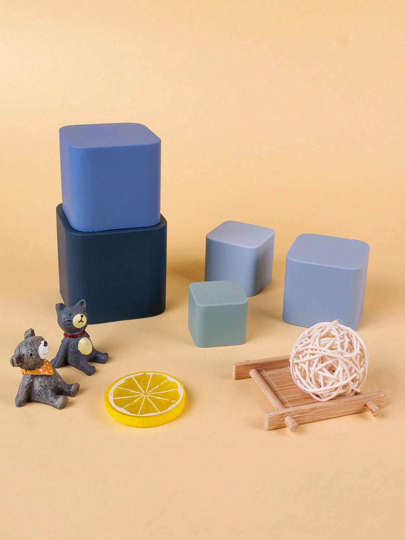 Silicone Stacking Boxes Rainbow Colours-Nesting And Sorting Cups Blocks ...