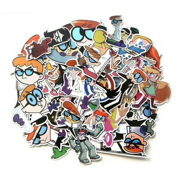 Dexters Lab Cartoon Themed Set of 39 Assorted Stickers Decal Set ...