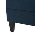 Noble House Rectangular Tufted Upholstered Ottoman, Dark Blue Fabric ...