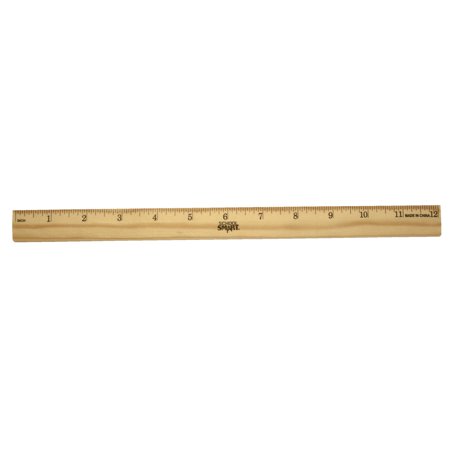 School Smart Single Beveled Plain Edge Wood Scale Ruler, 12 in L X 7/8 ...