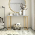 Furniture of America Musel Faux Marble Top Console Table, White ...