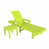 WestinTrends Shoreside Poly Reclining Chaise Lounge With Side Table for ...