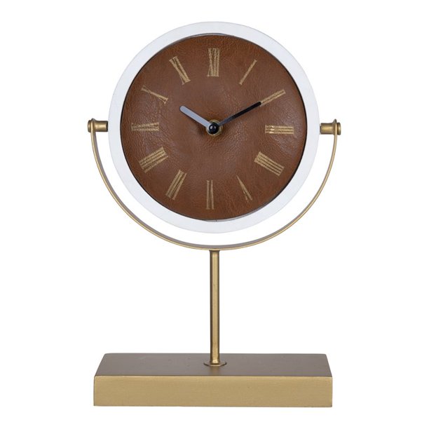Stratton Home Decor Modern 8" Emmett Round White, Gold, and Faux ...