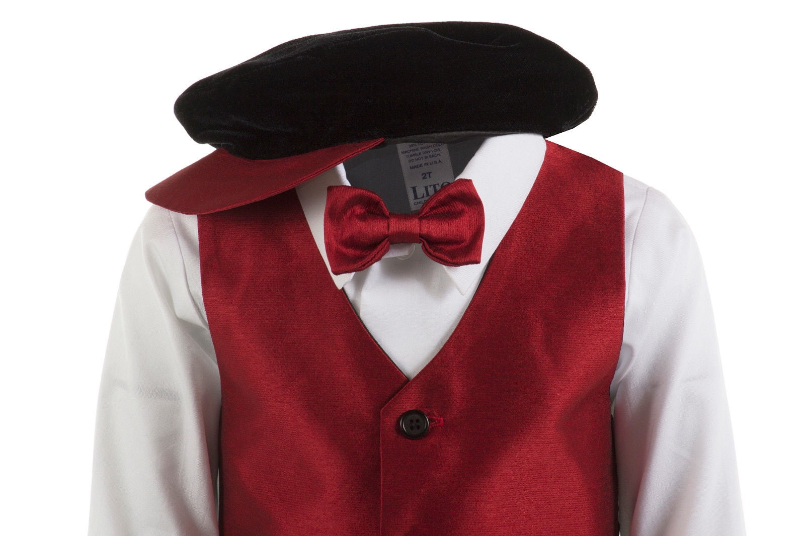 Red Bow Tie White Shirt Black Vest