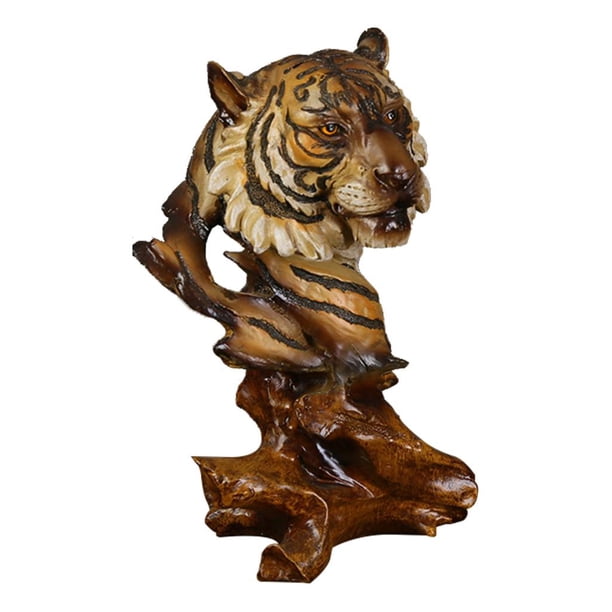 Wood Animal Statue Home Decor Desktop Cabinet Sculpture Gift tiger ...