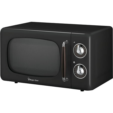 Magic Chef 0.7-Cu. Ft. 700W Retro Countertop Microwave Oven in Black ...