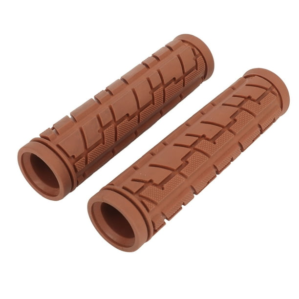 1 Pair Bike Handlebar Grips Brown Rubber Universal Shock Resistance ...