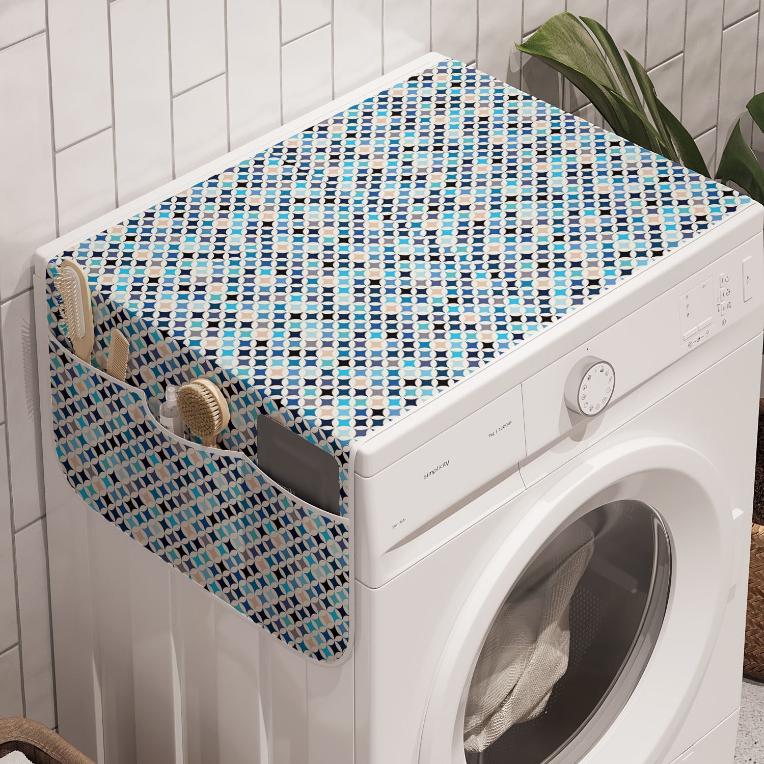 Modern Washing Machine Organizer, Geometric Circles with Half Round ...