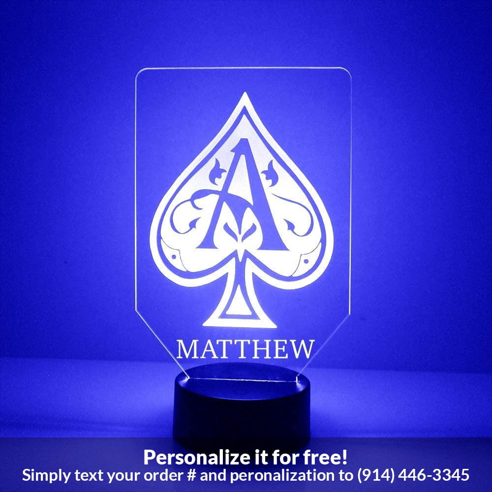 Mirror Magic Store Ace of Spades Color Changing Personalized LED Light ...