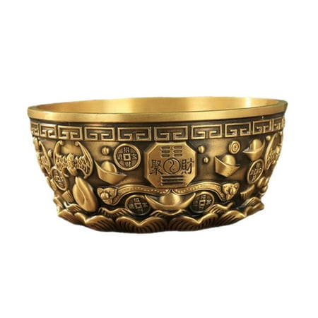 Brass Chinese Fortune Treasure Basin Shui Treasure Statue Craft for ...