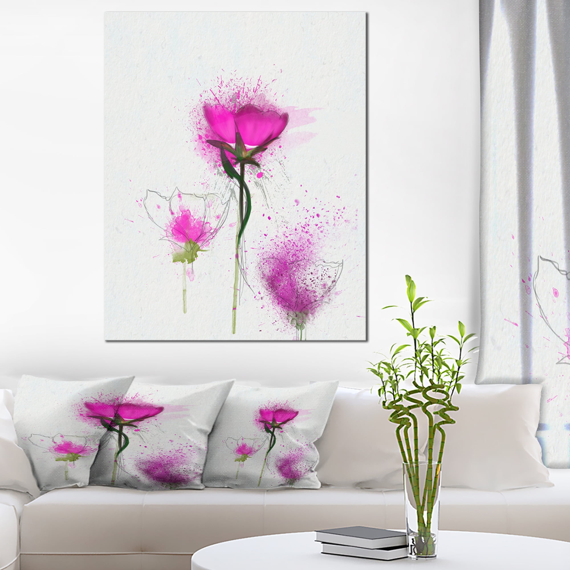 Click here for Designart Watercolor Purple Daisy Flowers - Floral... prices