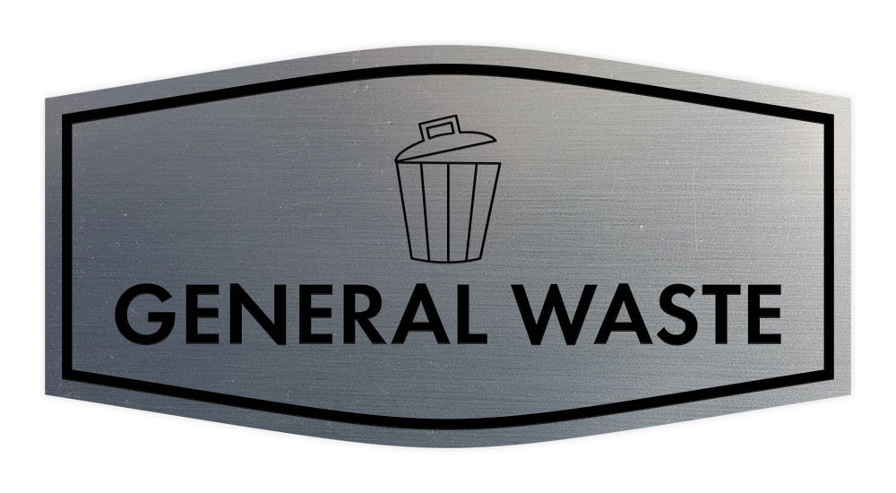 Fancy General Waste Sign (Brushed Silver) - Large - Walmart.com