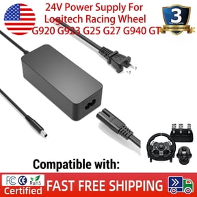 VHBW Logitech G29 G920 G923 Power Supply, 24V 2.7A Adapter, 10FT Cord ...
