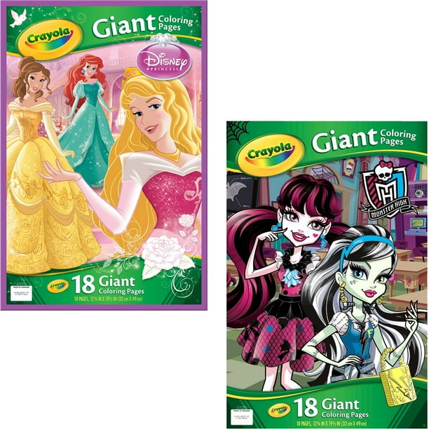 Crayola Giant Coloring Pages, Disney Pricesses and Monster High Bundle ...