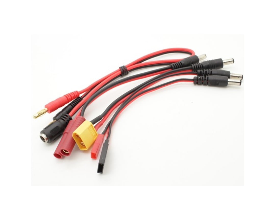HobbyFlip RC Multi-Function Charge Lead with 4mm Banana Plugs Futaba JR ...