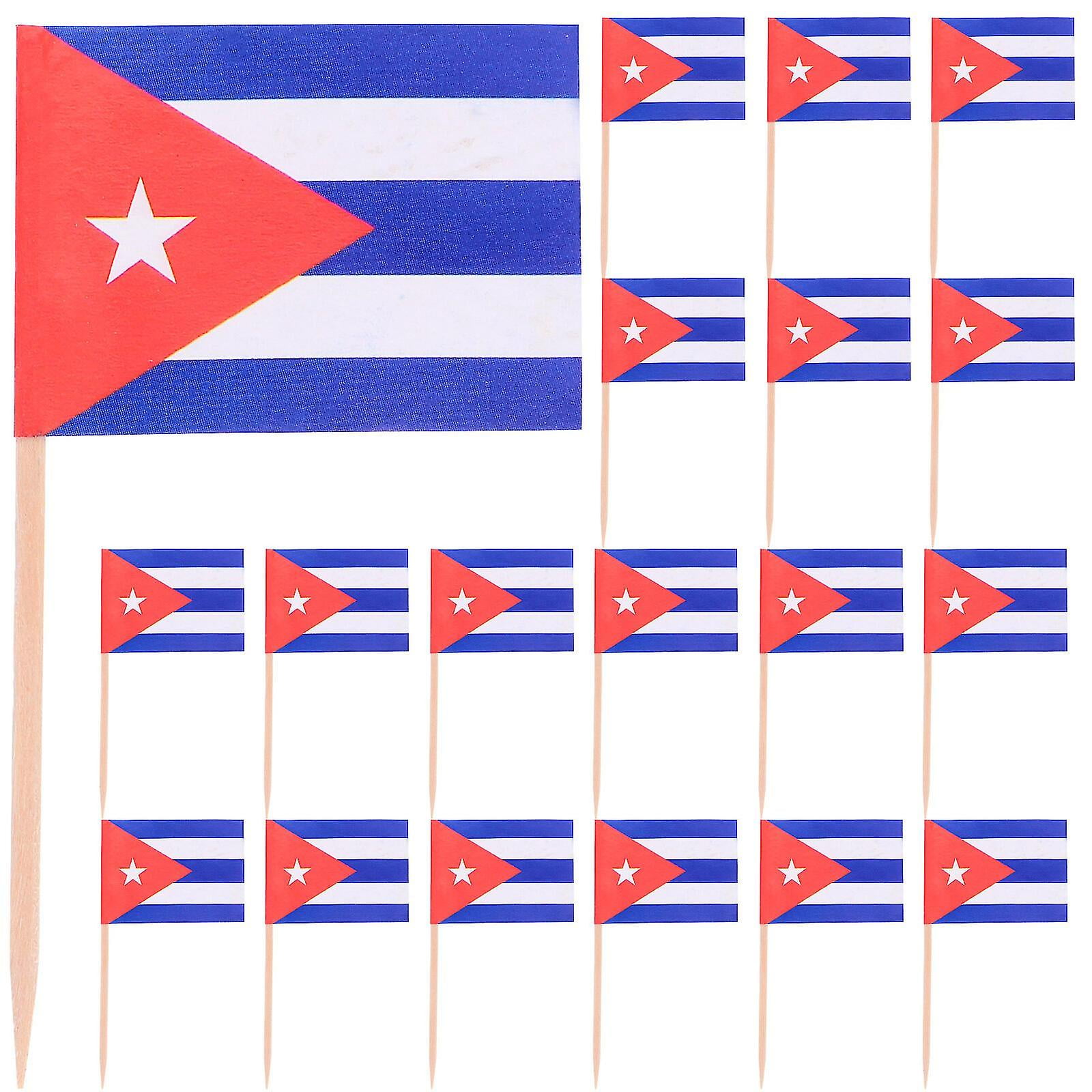 100pcs Fruit Pick Cuba Flags Toothpicks Cupcake Toppers Cocktail Sticks ...