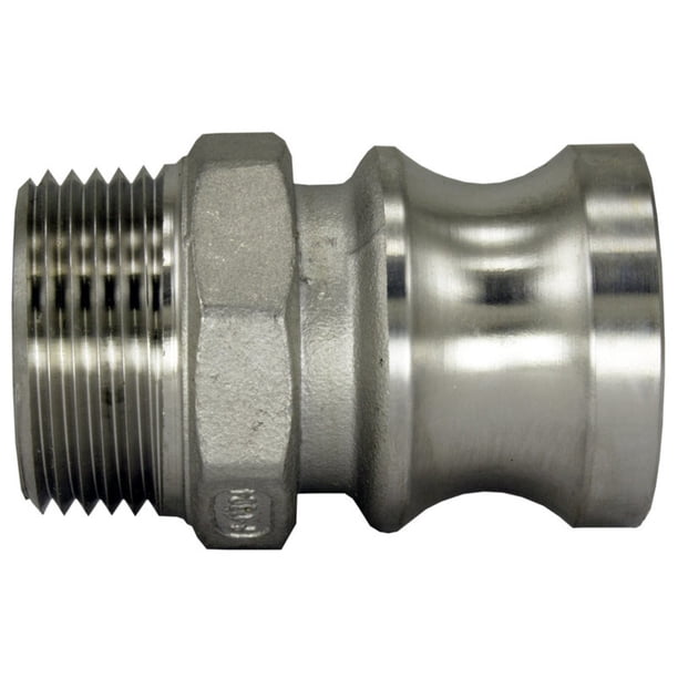 304 Stainless Steel Cam-and-Groove Pipe Fitting Adapter 1-1/4" Cam Lock ...