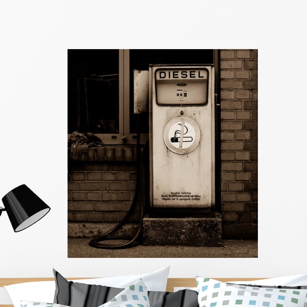 Retro Diesel Gas Station Wall Mural by Wallmonkeys Peel and Stick ...