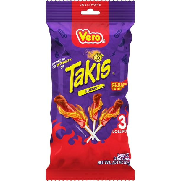 Vero Takis Lollipop 3 Count Bag, Chamoy Flavored Lollipop - Walmart.com