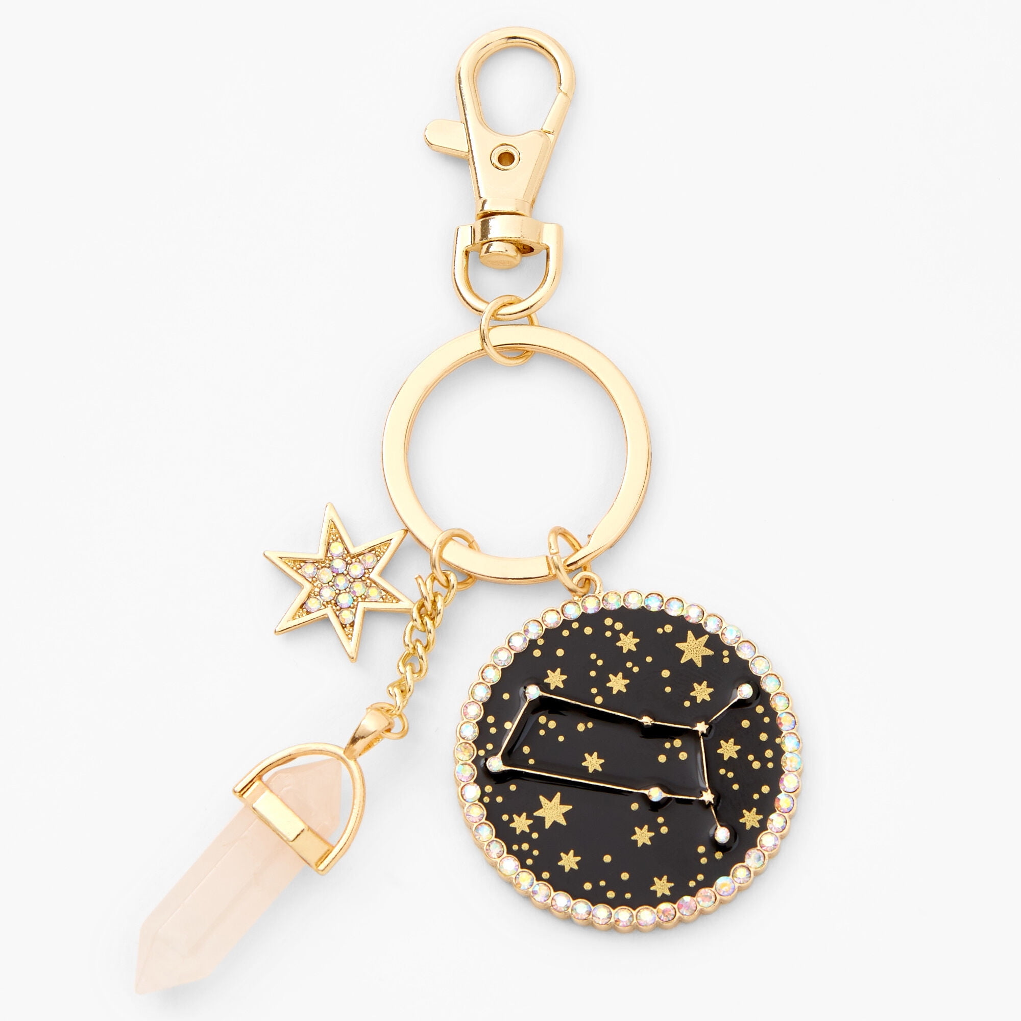 Claire's Gold Mystical Gem Zodiac Keychain - Gemini - Walmart.com