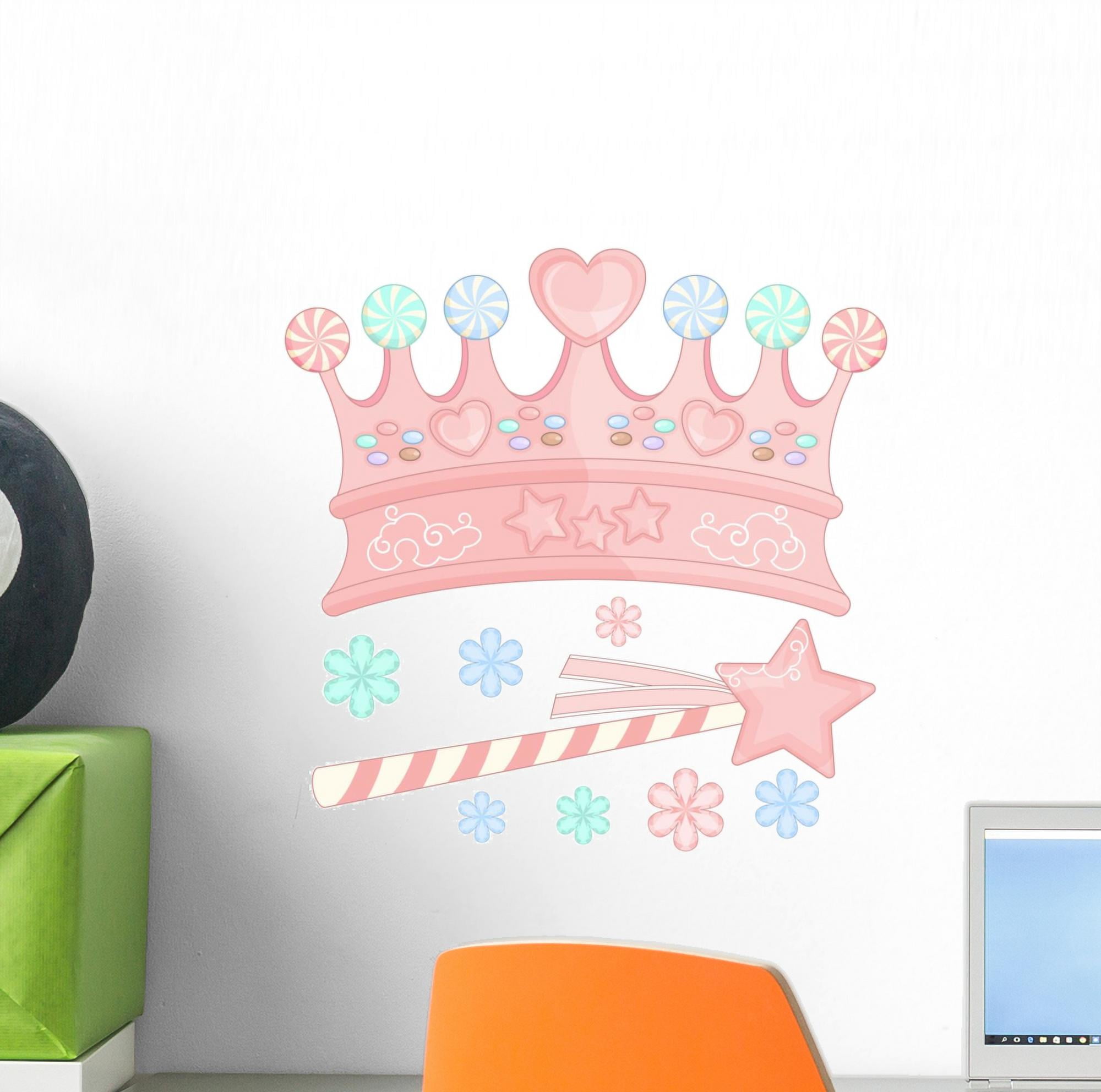 Princess Candy Crown Wall Decal Sticker Set Wallmonkeys Peel and Stick ...
