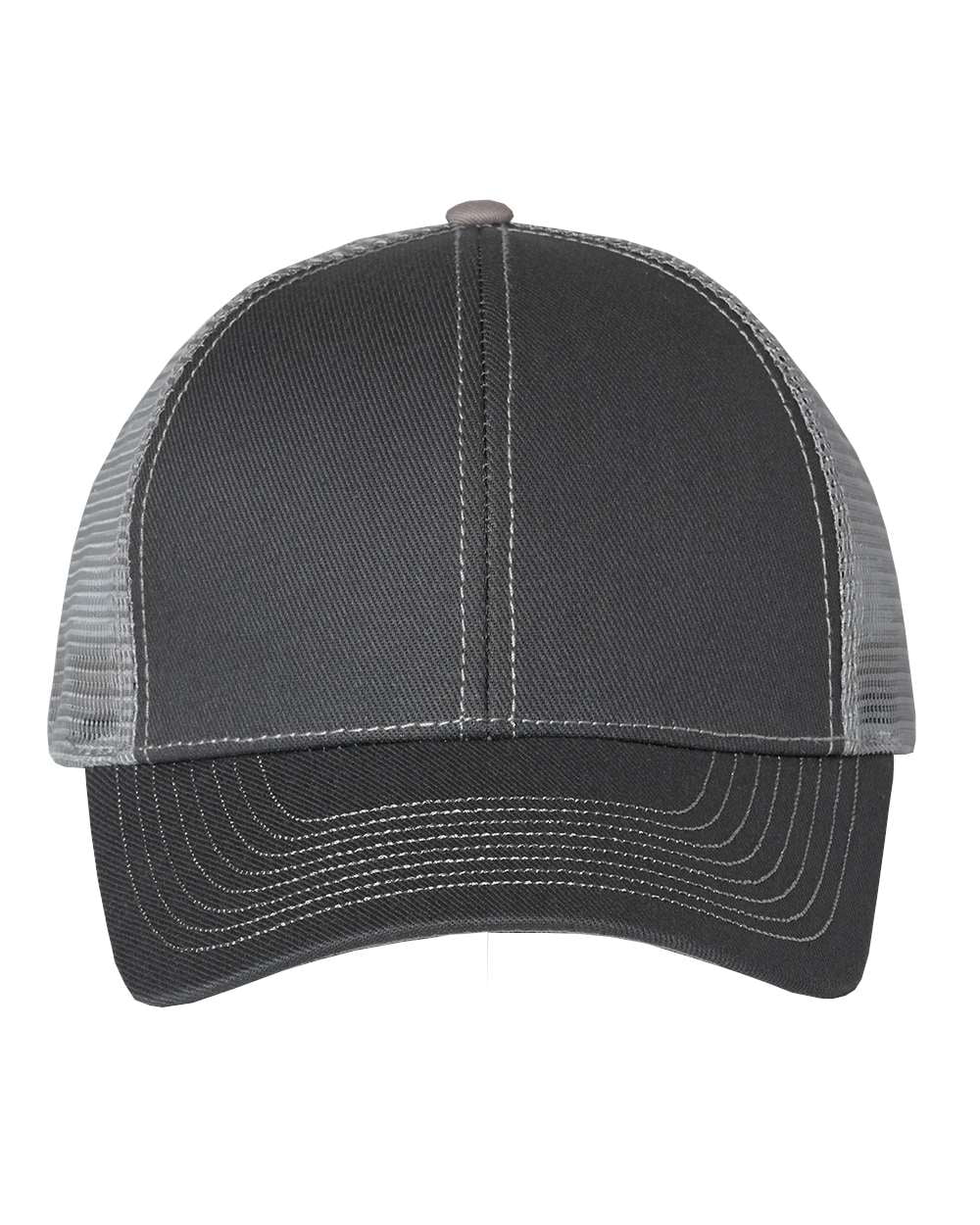Mega Cap - Twill-Front Trucker Cap - 7641 - Dark Grey/ Grey - Size ...