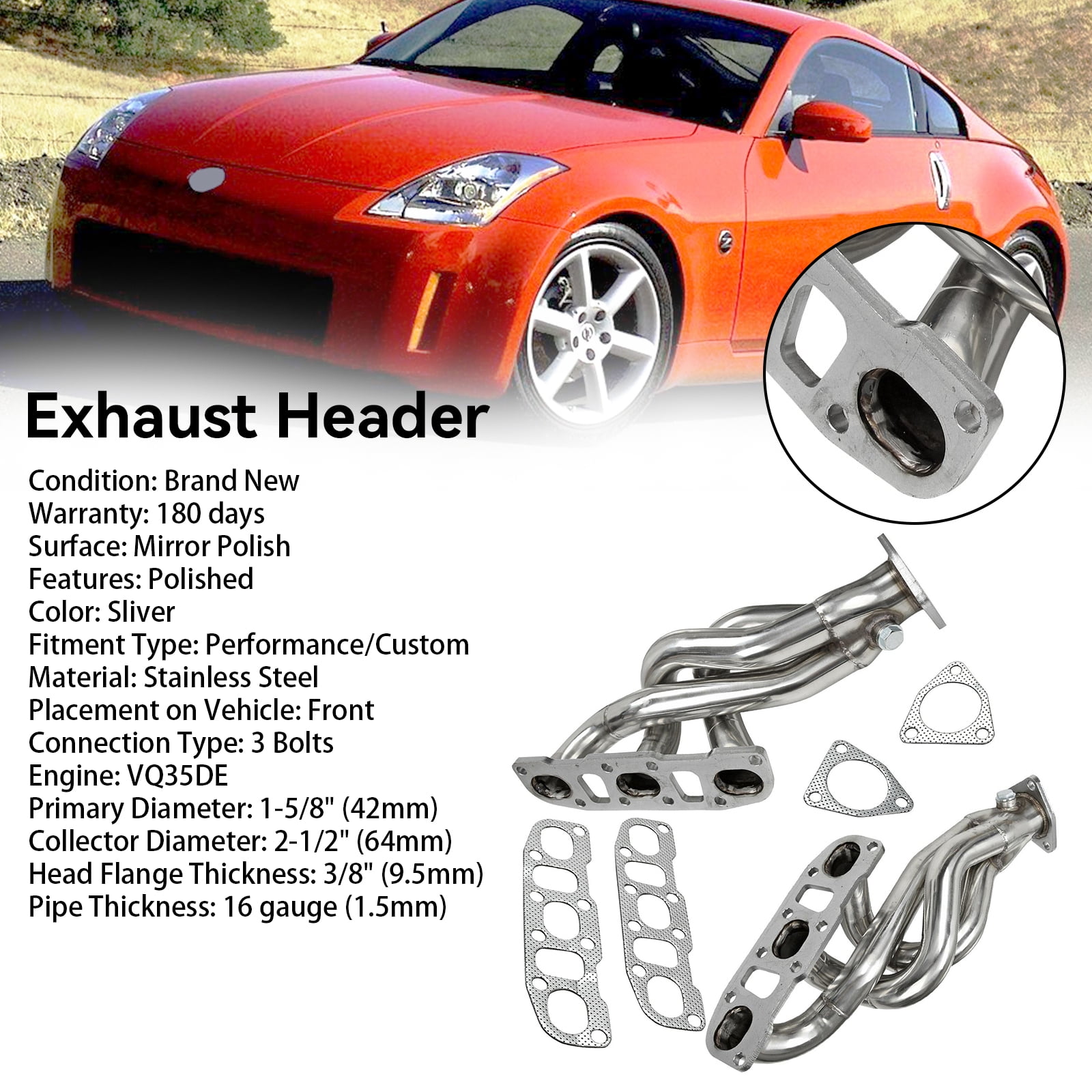 Shorty Headers Fit For Nissan 350Z Z33 03-06 fit INFINITI G35 FX35 ...